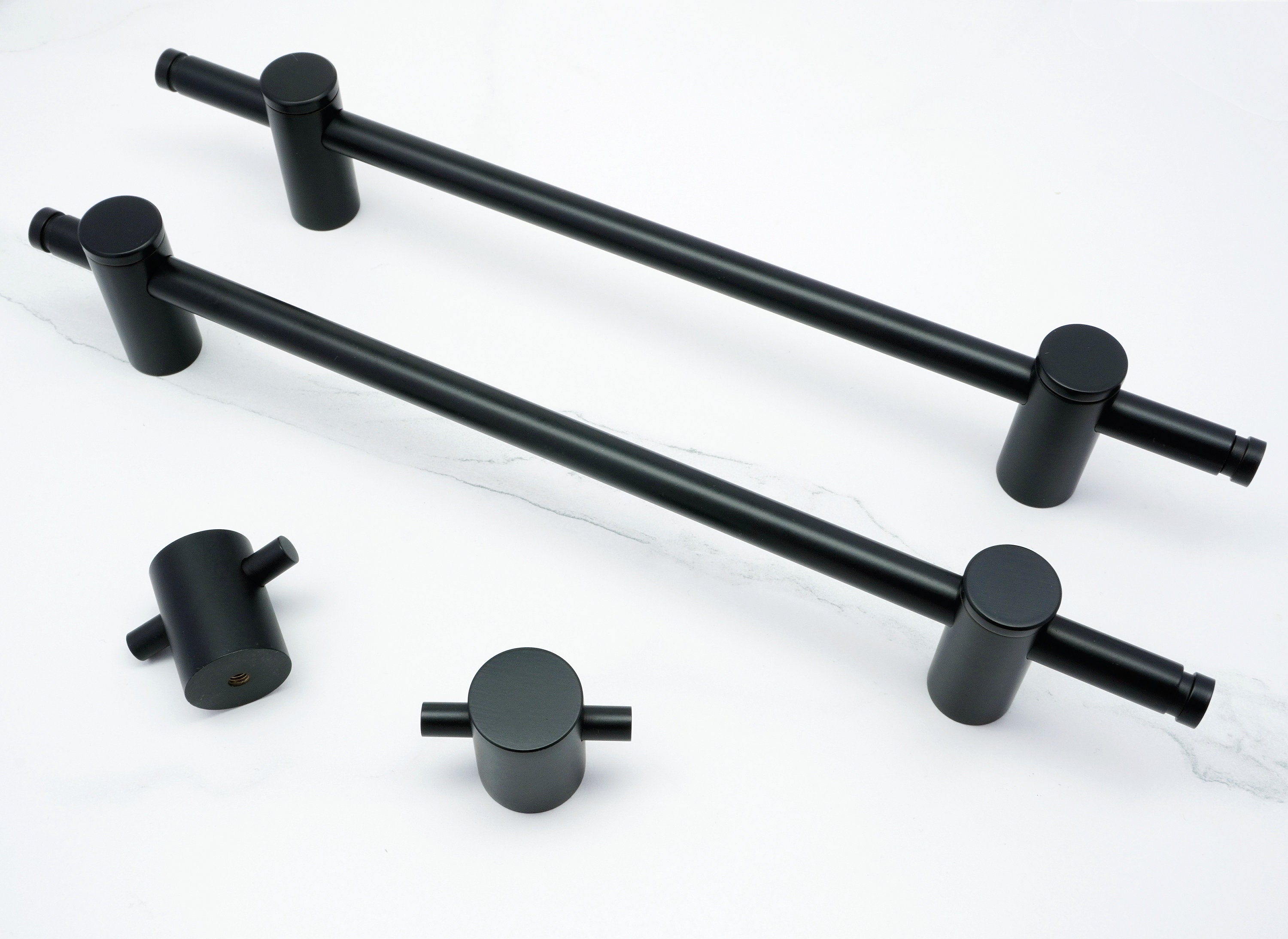 Extra Long Barn Bar Solid Brass Handles, Adjustable Balck T Bar Pulls ...