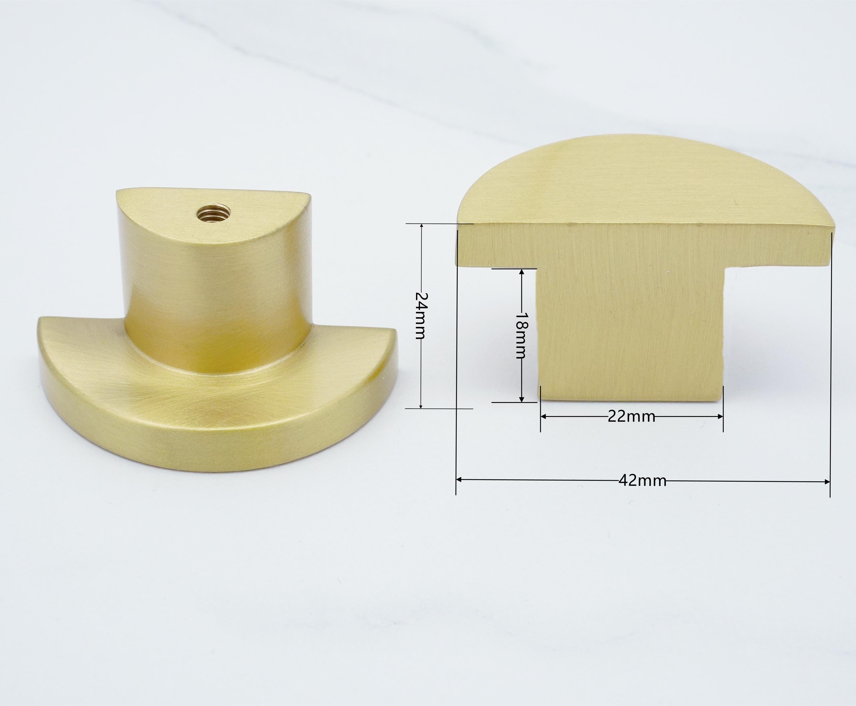 Half-moon Door Knob,brushed Brass Handles,semicircle Pulls,minimalist Knob,modern Brass Hardware ...