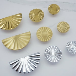 Sunflower Knobs,semicircle Pulls,brass Circle Cabinet Knobs,drawer Pulls,silver Semicircle ...