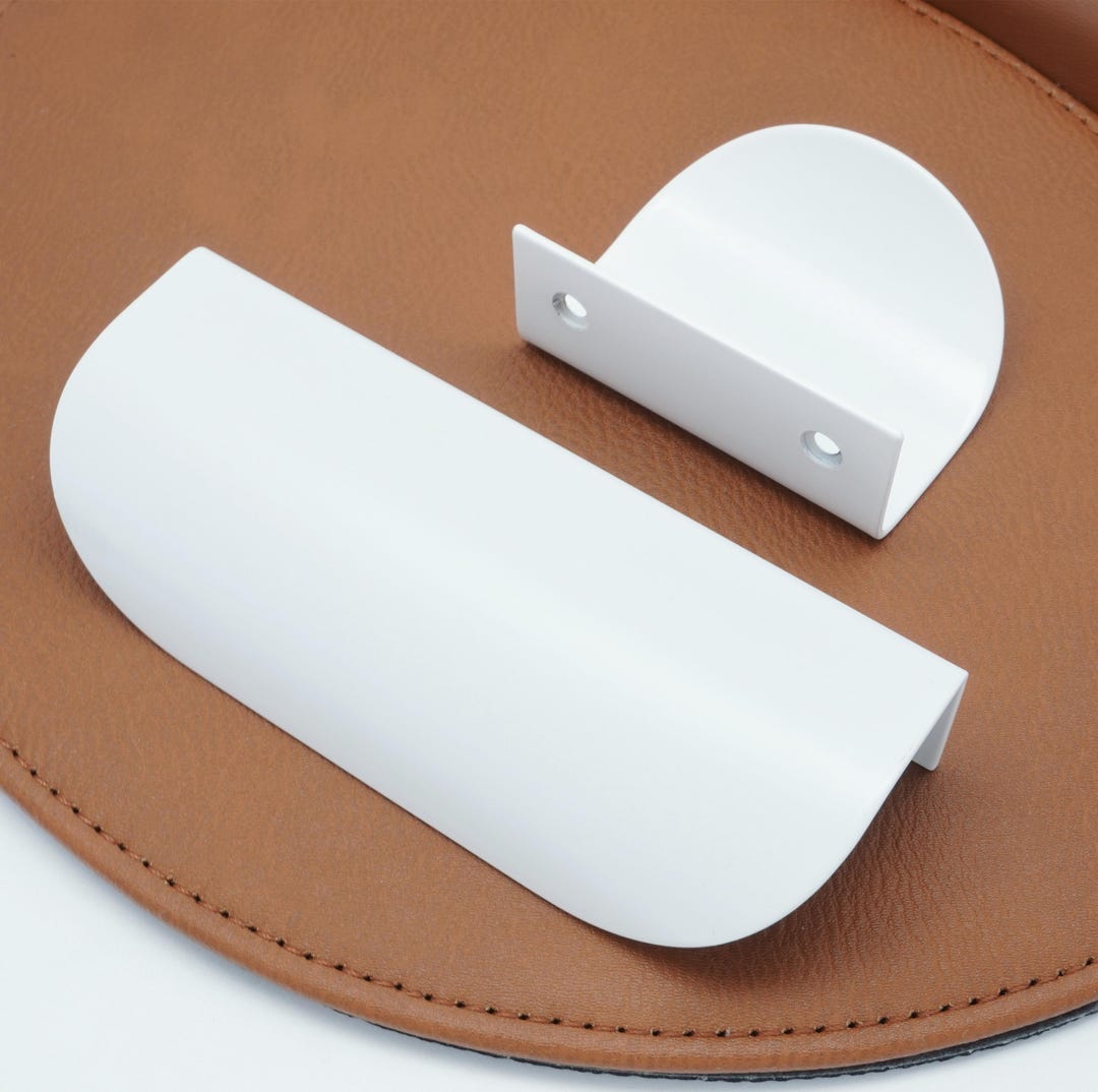 Matte White Solid Brass Lip Pull, Modern Cabinet Knob - Etsy