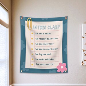 In This Class Classroom Tapestry - Double-sided Inspirational Hanging ...