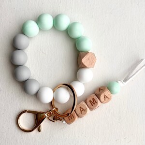MAMA Wristlet Keychain Silicone Bangle Keychain | Bracelet Keyring ...