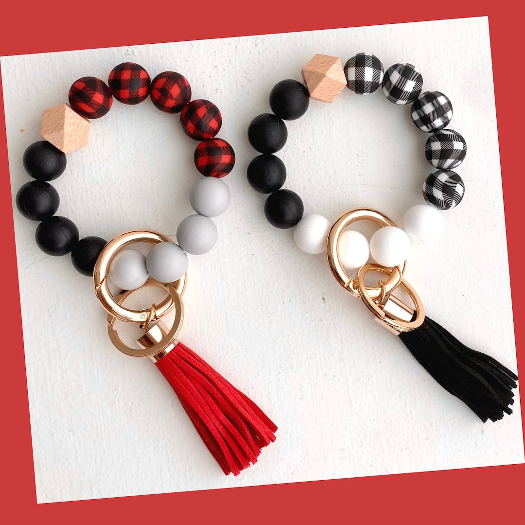 Wristlet Keychain Silicone Bangle Keychain | Bracelet Keyring ...