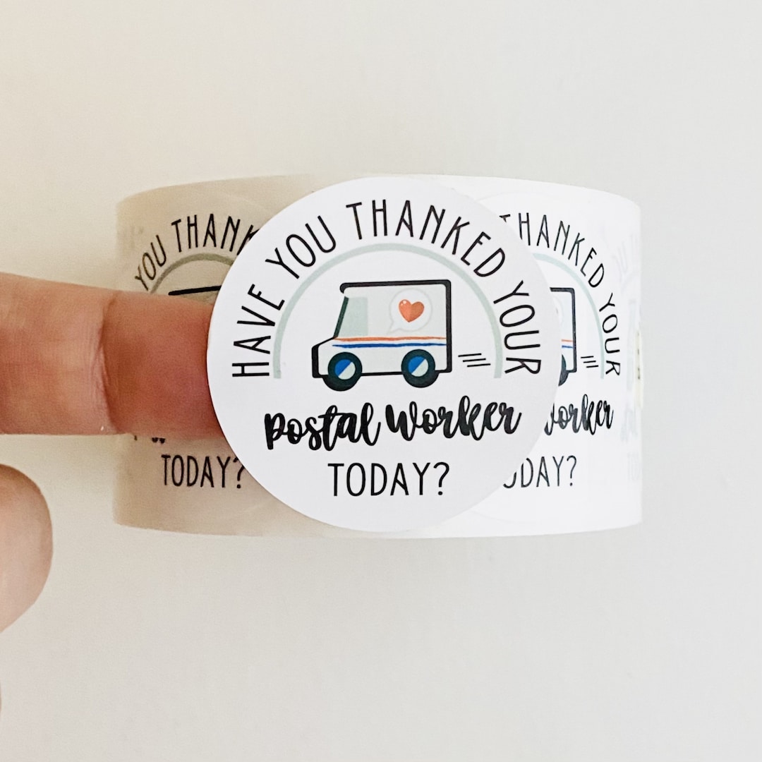 500 Postal Worker Thank You Stickers | 1.5" Postal Appreciation Sticker ...