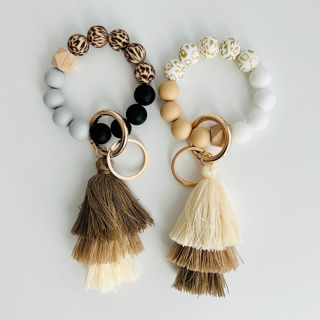 Tassel Bangle Key Ring | Bracelet Key Chain | Wristlet Keychain ...