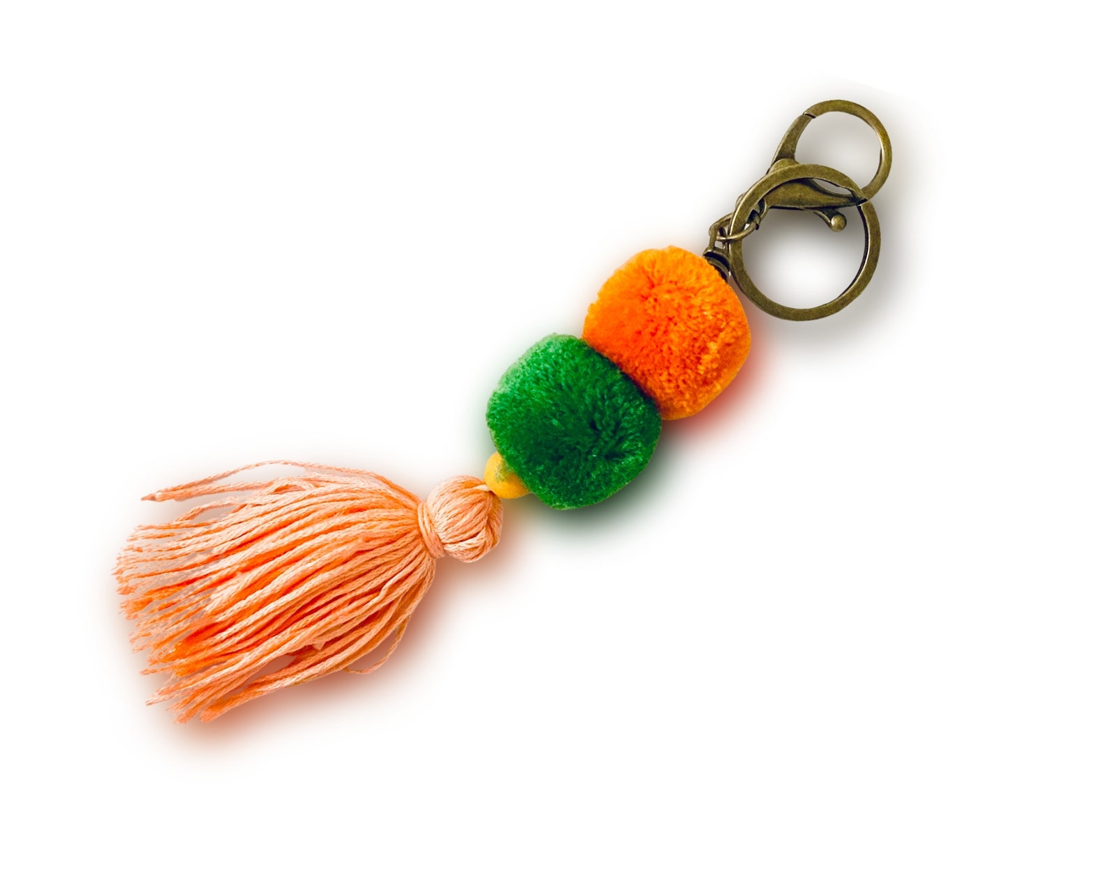 Boho Key Chain Pom Pom Key Chain Tassel Keychain Pouf - Etsy