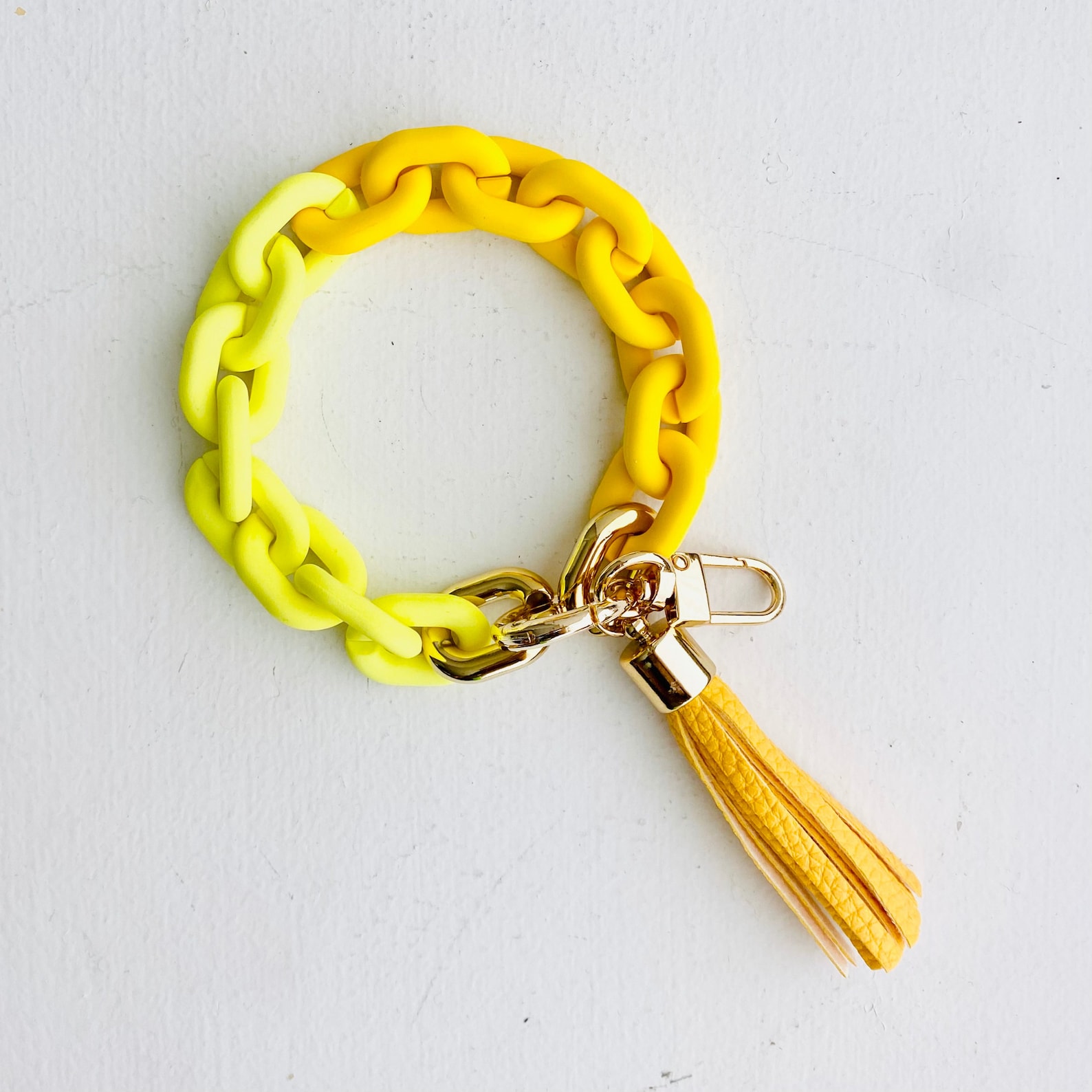 Chunky Chain Link Wristlet Keychain Acrylic Bangle Key Ring - Etsy