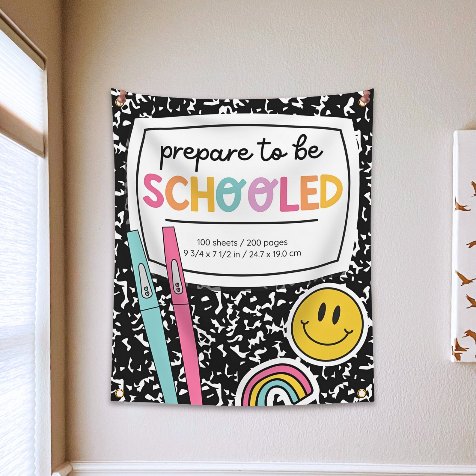 Prepare to Be Schooled Classroom Tapestry Double-sided Inspirational ...