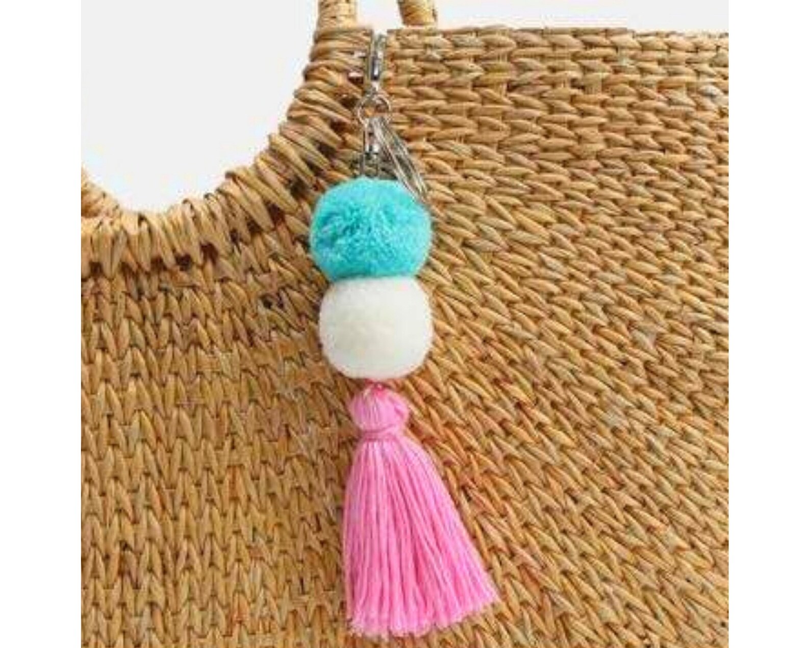 Boho Key Chain Pom Pom Key Chain Tassel Keychain Pouf - Etsy