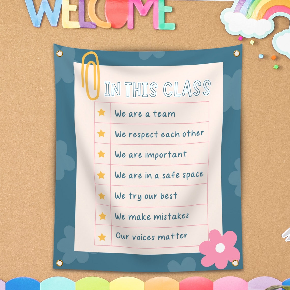 In This Class Classroom Tapestry - Double-sided Inspirational Hanging ...