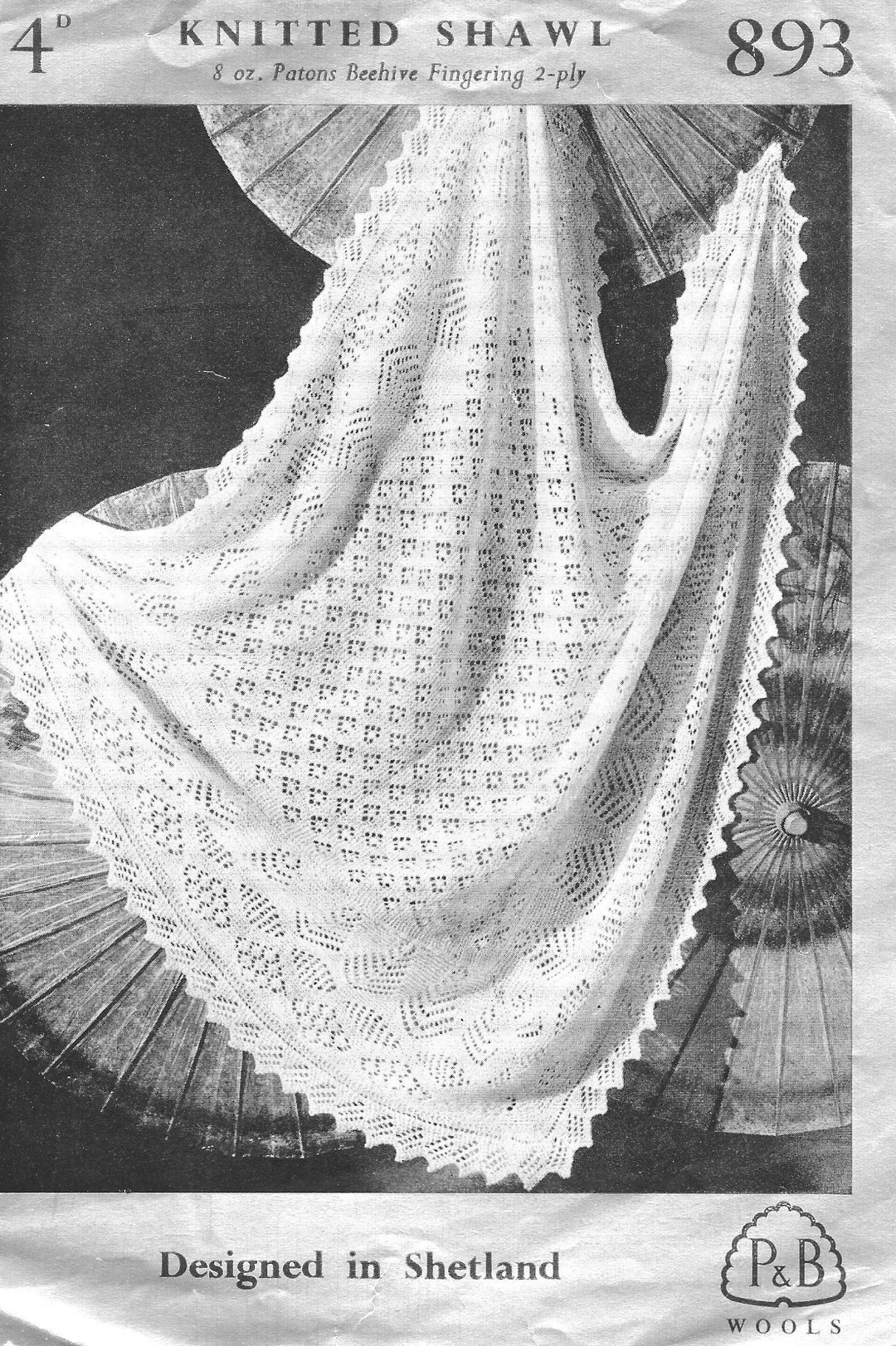 STUNNING Vintage Pattern Knitted Newborn Baby Shawl/ Blanket ...