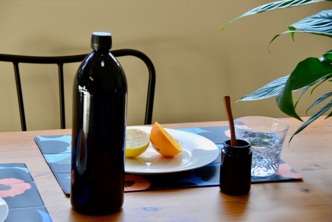 MIRON GLASS | 500ML / 1L | MIRON Water Bottle | Violet Glass | Glass ...