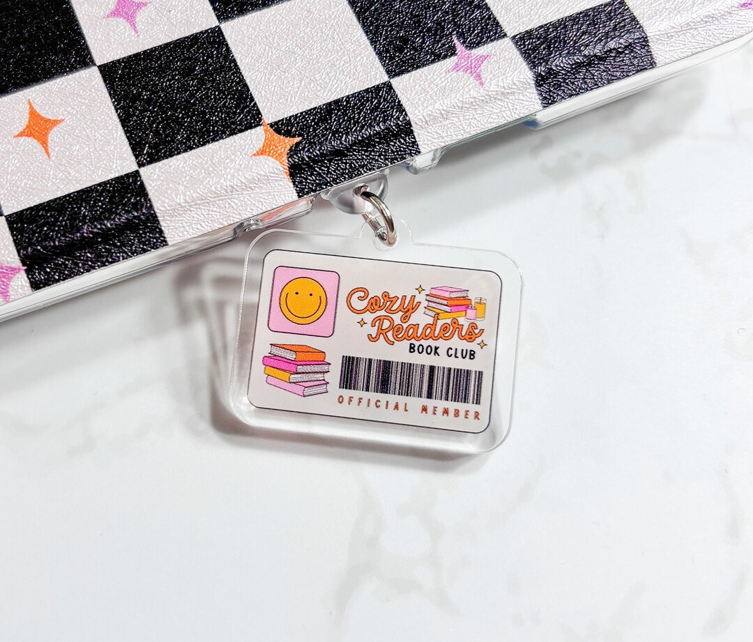 Cozy Reader Book Club Acrylic E-reader Charm - Dust Plug - Etsy
