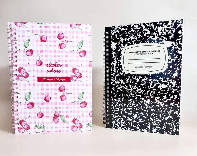 Composition Notebook Style Reusable Sticker Book - Etsy