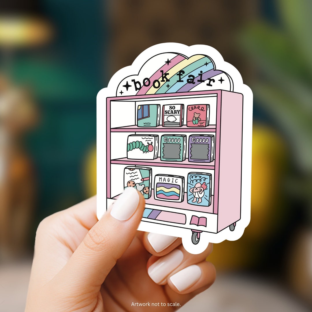 Color-coded Bookshelf Vinyl Sticker Waterproof Book Lovers Gift Kindle ...