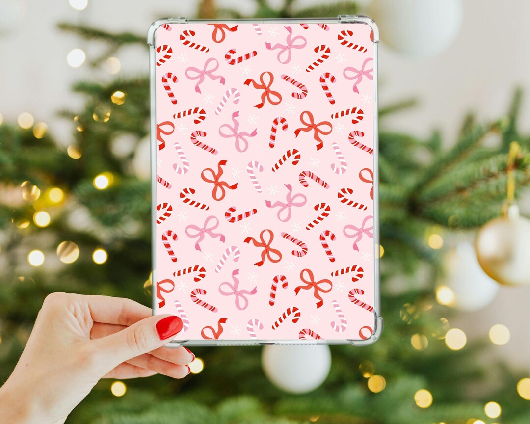 Bows and Candy Canes E-reader Insert - Holiday Kindle Printed Insert ...