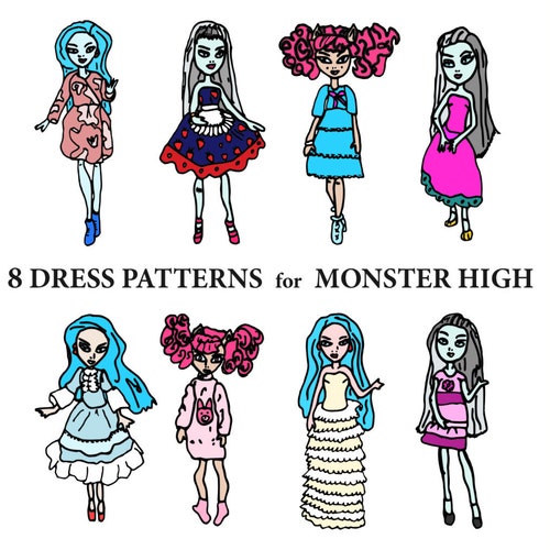 8 Monster High Easy Patterns - Etsy