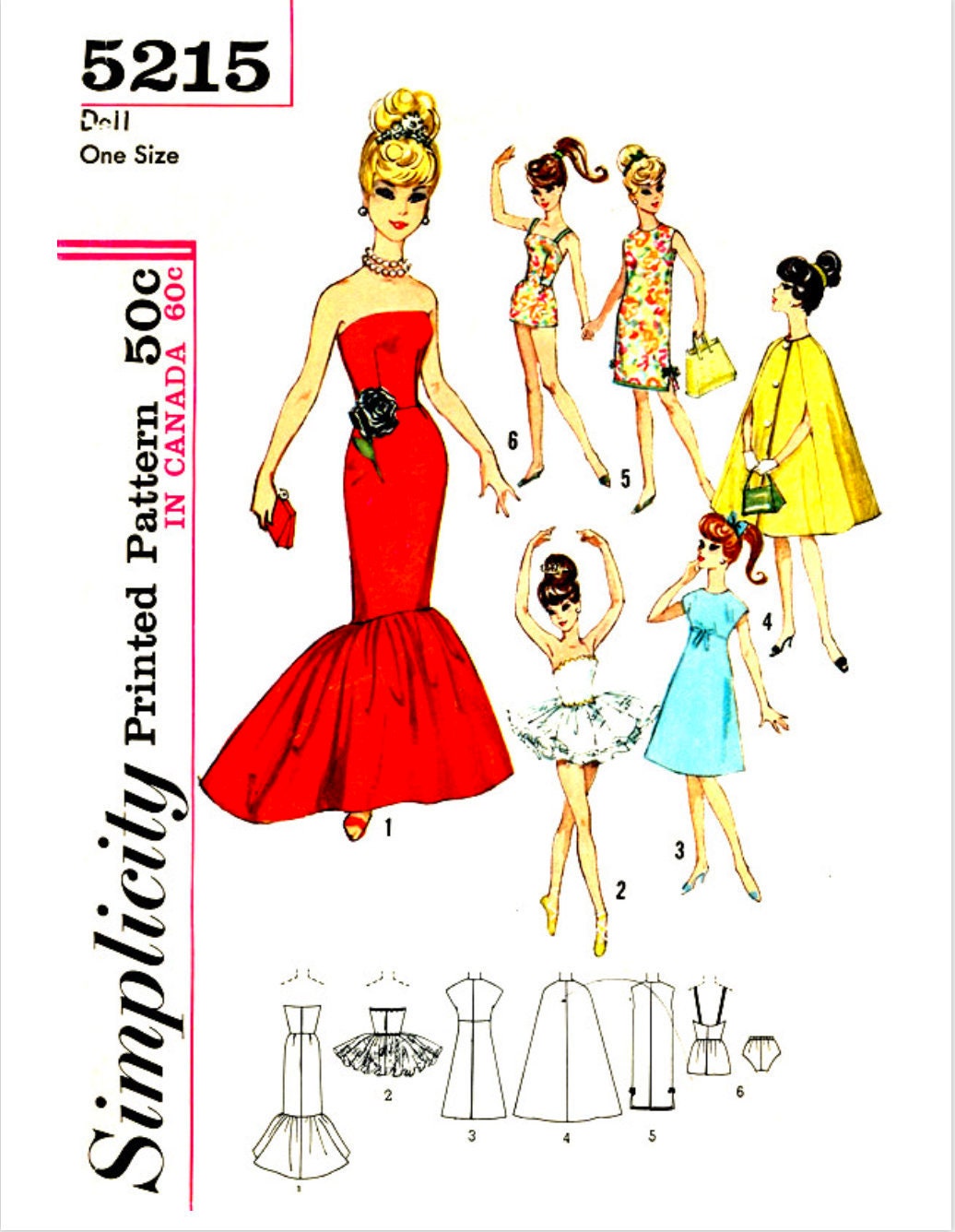 Vintage Barbie Patterns Simplicity 5215 - Etsy