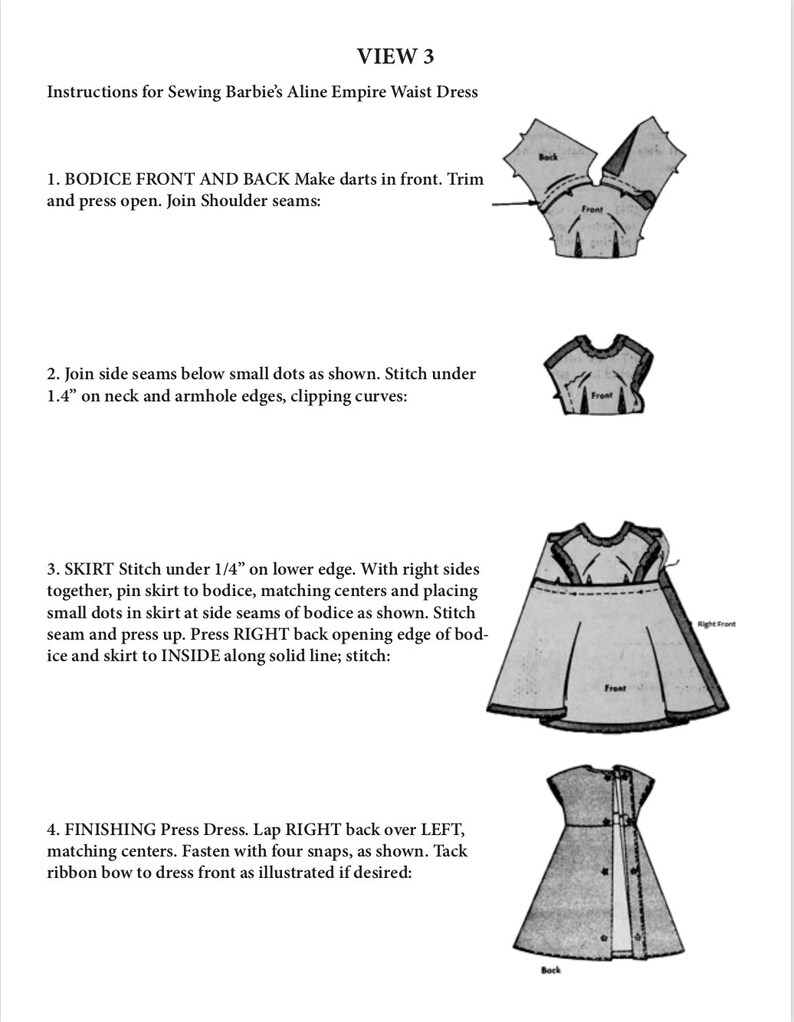 Vintage Barbie Patterns Simplicity 5215 - Etsy