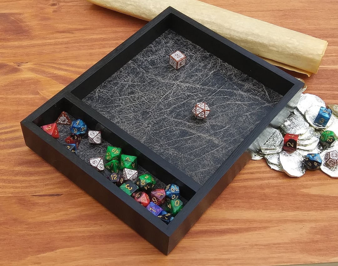 Oak Wood Dice Tray With Storage Area RPG, Dungeons and Dragons, Custom ...