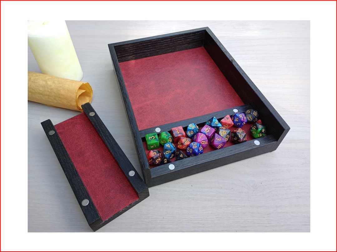 Oak Wood Dice Tray With Lid (dungeons and Dragons, Dice Storage Box, D ...