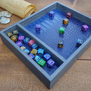 Oak Wood Dice Tray With Storage Area (dungeons and Dragons, Wooden Dice ...
