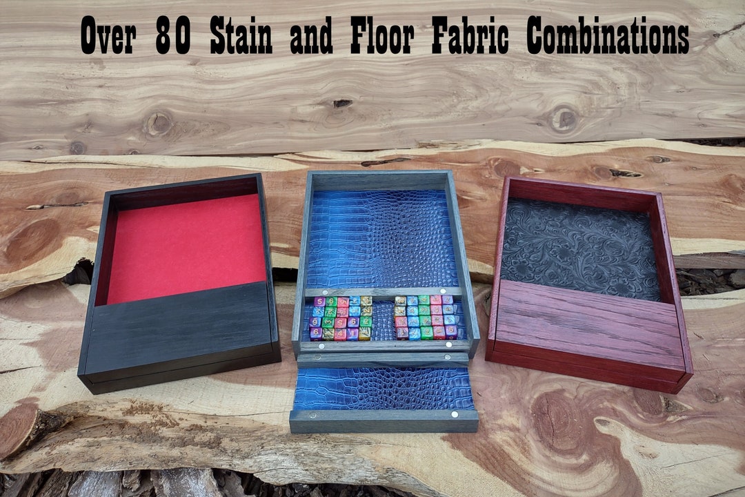 Super Deluxe Oak Wood Dice Tray With Storage (D&D Gift, Dungeons and ...