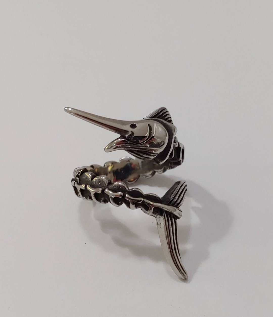 Marlin Fishbone Ring, Marlin Ring Fish Ring - Etsy