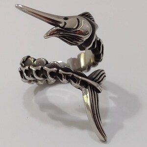 Marlin Fishbone Ring, Marlin Ring Fish Ring - Etsy