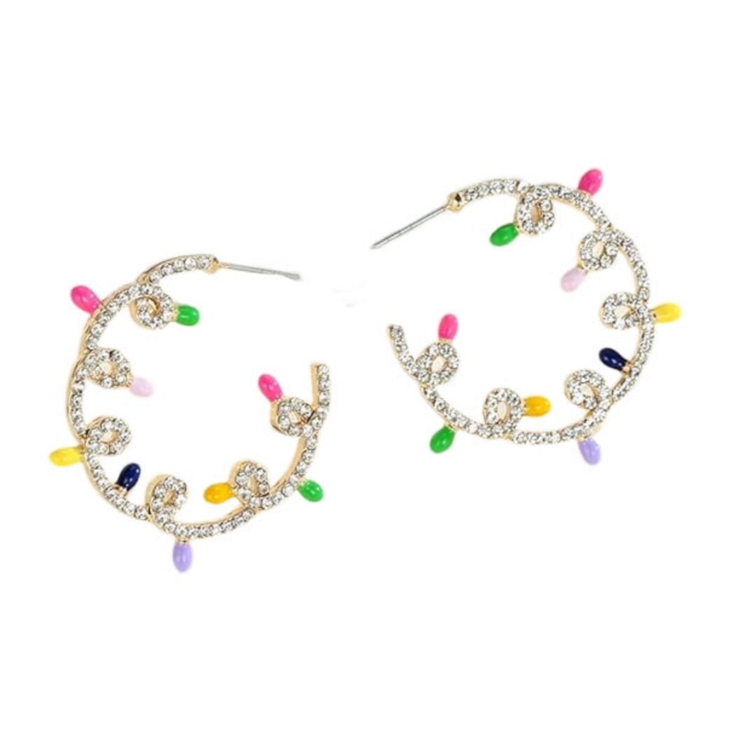 Christmas Light Hoop Earrings - Etsy