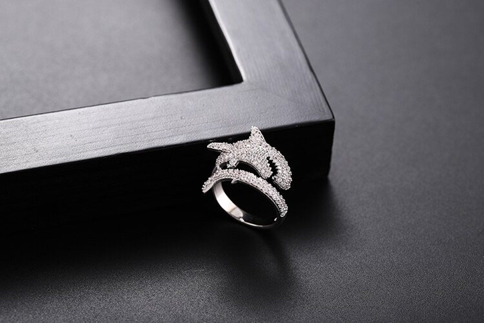 Shark Ring Rhinestone Shark Ring - Etsy