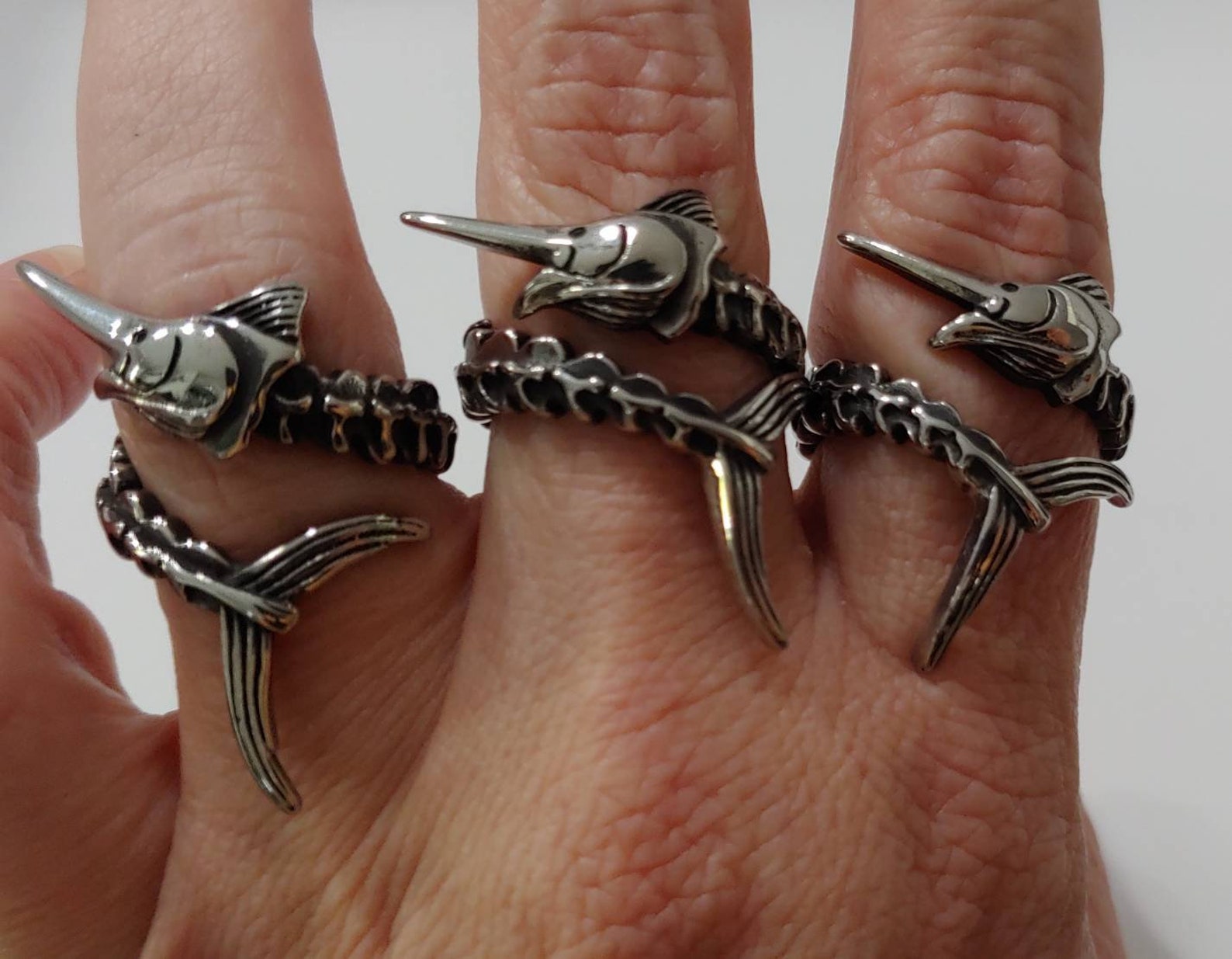 Marlin Fishbone Ring Marlin Ring Fish Ring - Etsy