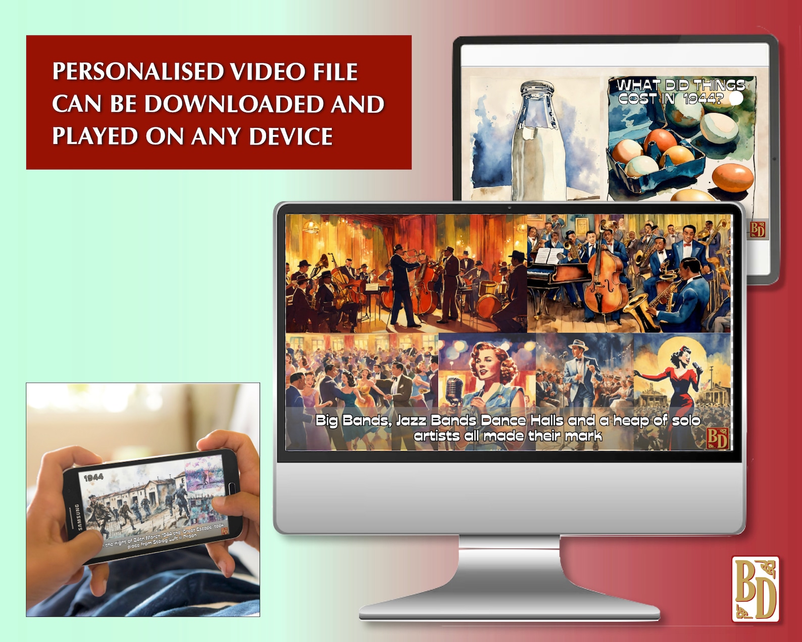 Personalised 1940s Newspaper Poster AND VIDEO UK Version for Any Year ...