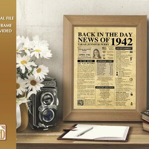 Personalised 1940s Newspaper Poster AND VIDEO US Version for Any Year ...