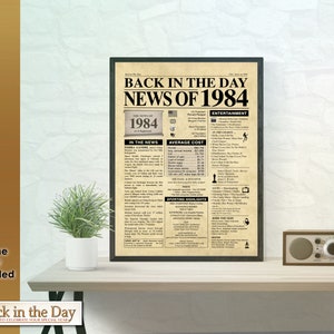 1984, Celebration News Poster, Back in the Day 1984. US Version - Etsy