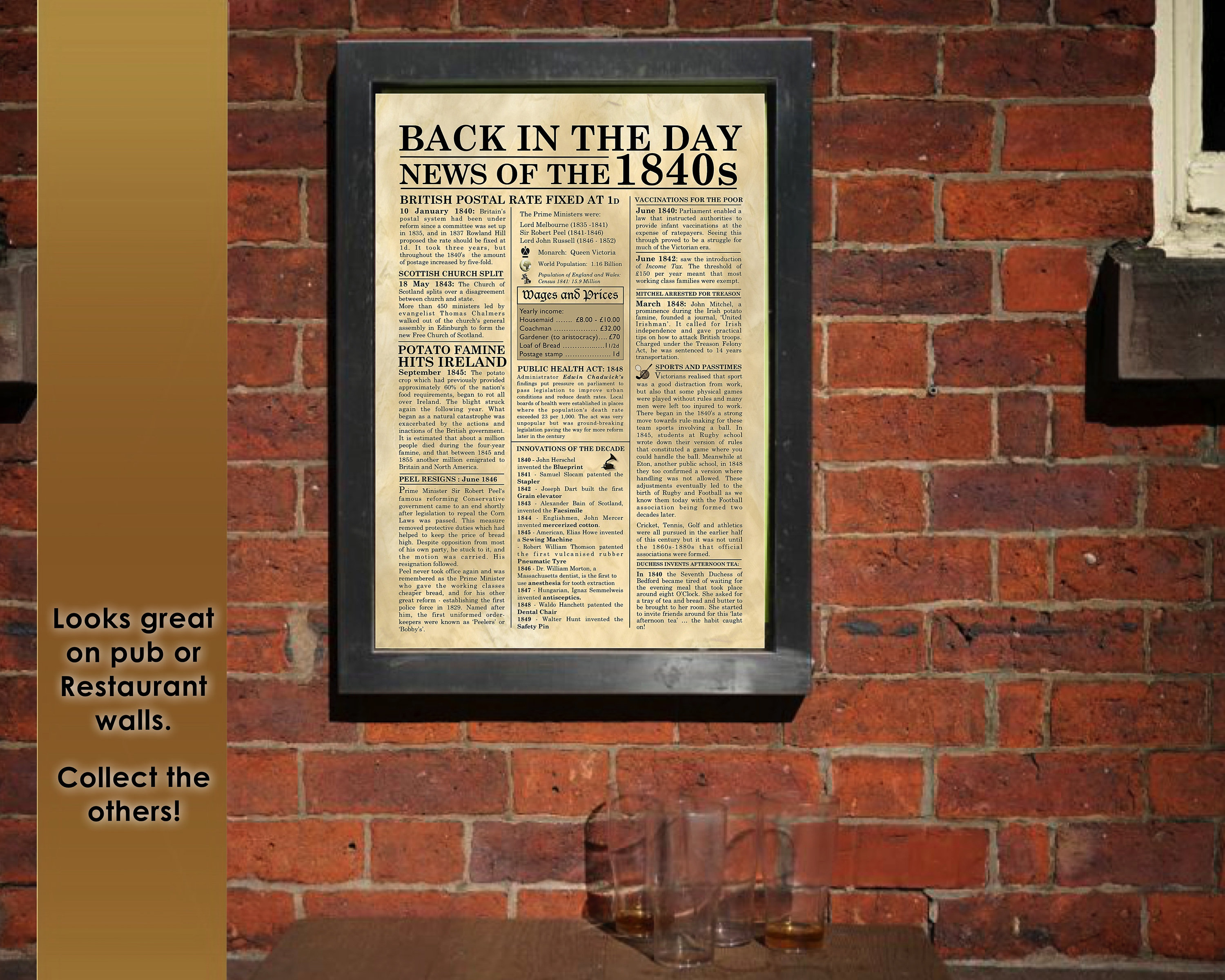 Victorian Style Newspaper, Historical News, 1840s in Britain - Etsy