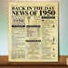 Back in 1950 Poster. the Year You Were Born Celebration News Poster ...