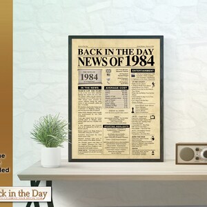 1984, Celebration News Poster, Back in the Day 1984. UK Version - Etsy