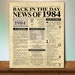 1984, Celebration News Poster, Back in the Day 1984. UK Version - Etsy