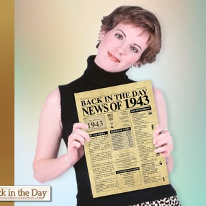 The Year You Were Born 1943, Celebration News Poster, Back in the Day ...