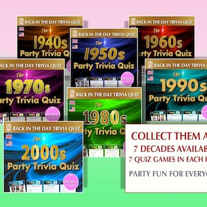 1940's Printable, Trivia Quiz Game Bundle, Instant Download, Party Gift ...