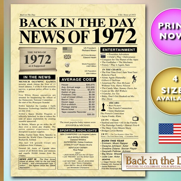 1972 Poster - Etsy