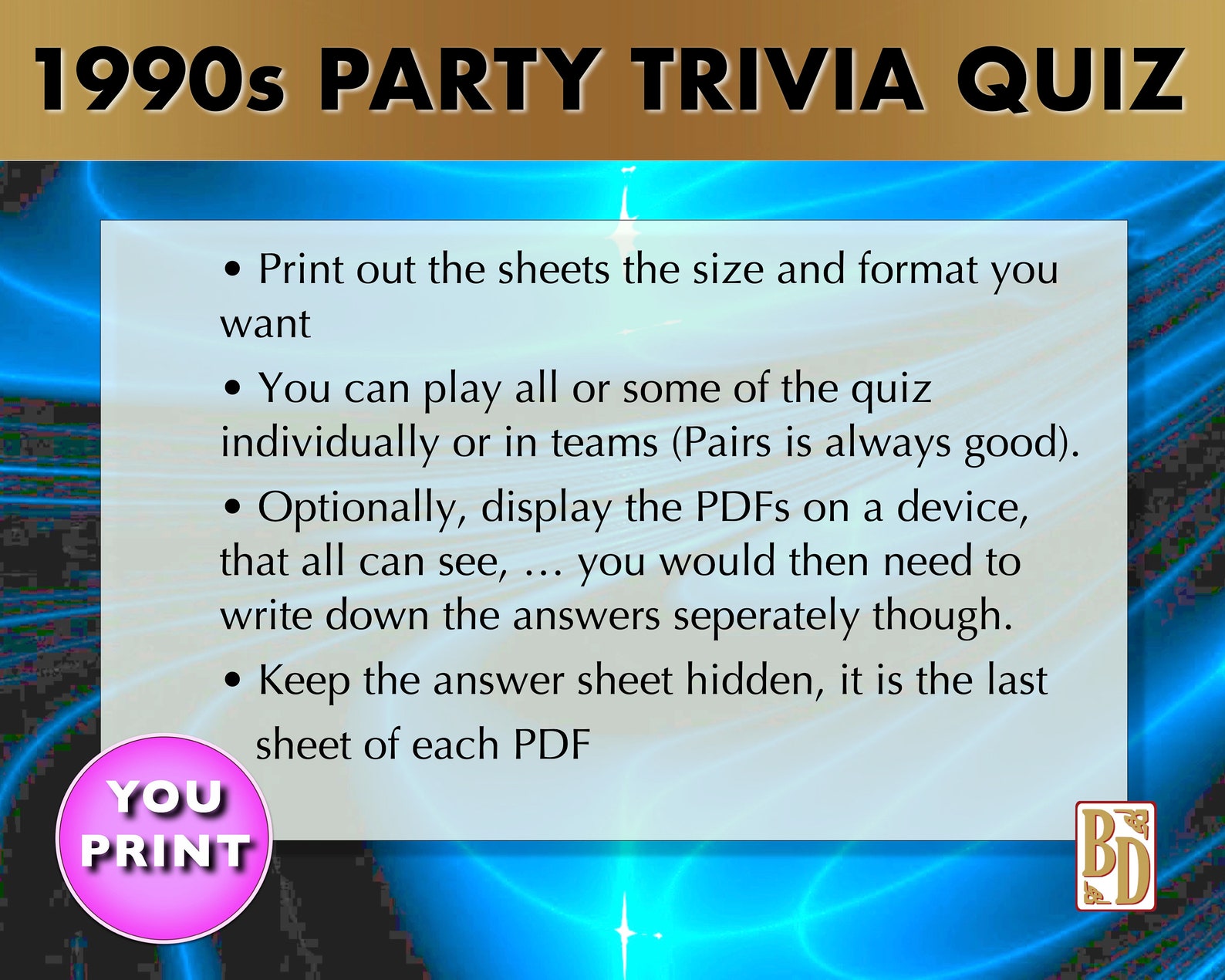 2000's Printable Trivia Quiz Game Bundle Instant - Etsy
