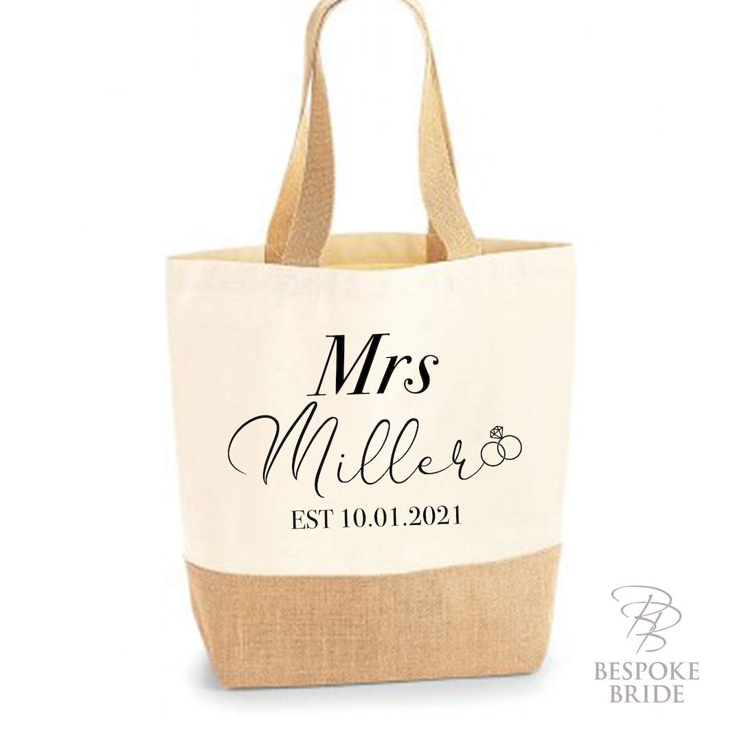 Personalised Bride Tote Bag Bridal Party Gift Bag Personalised ...