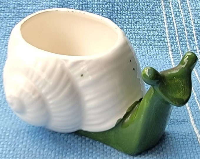 1975 Fitz and Floyd Snail Planter, 4.25" Small Ceramic Snail Planter ...