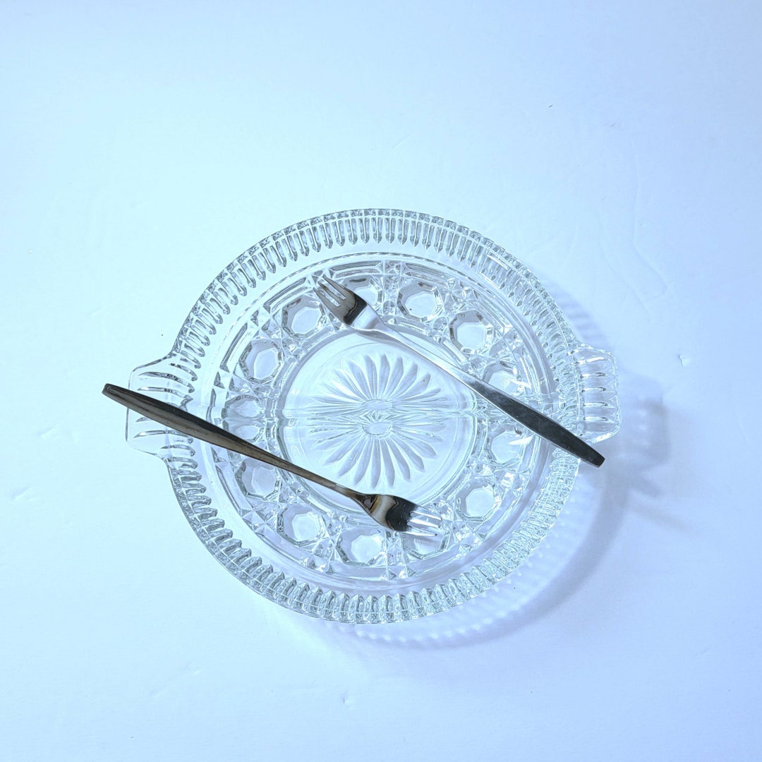 1970s Indiana Glass Divided Relish Dish, Royal Brighton Pattern, With ...