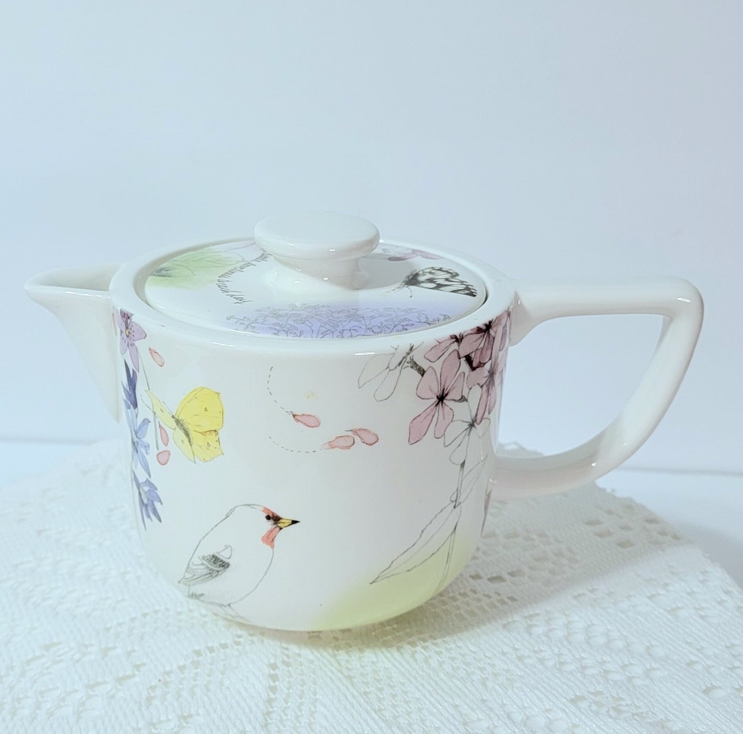 1990s Hallmark Marjolein Bastin Butterfly and Bird Teapot, Vintage ...