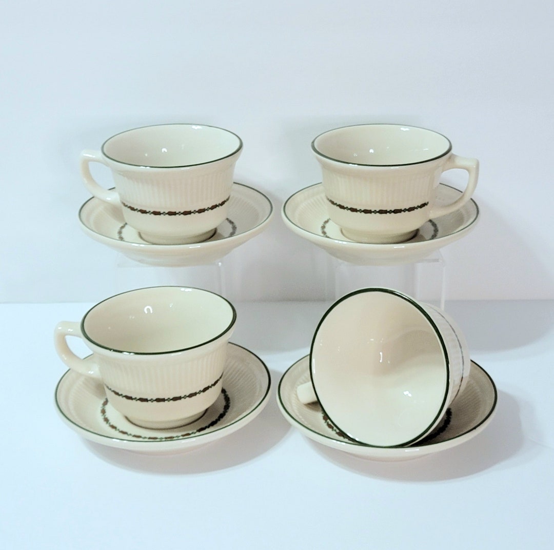 Mid-century Shenango Restaurant Ware Cups and Saucers Made in USA, Set ...