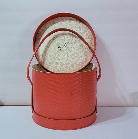 Mid-century Everlast Red Vinyl Hat Box, Vintage Holly… - Gem