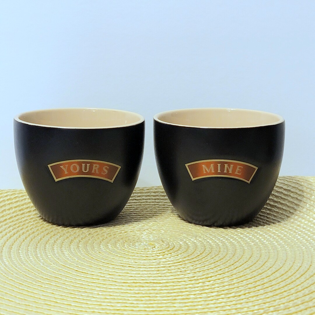 Set of 2 Vintage Yours and Mine Ceramic Baileys Irish Cream Cups ...